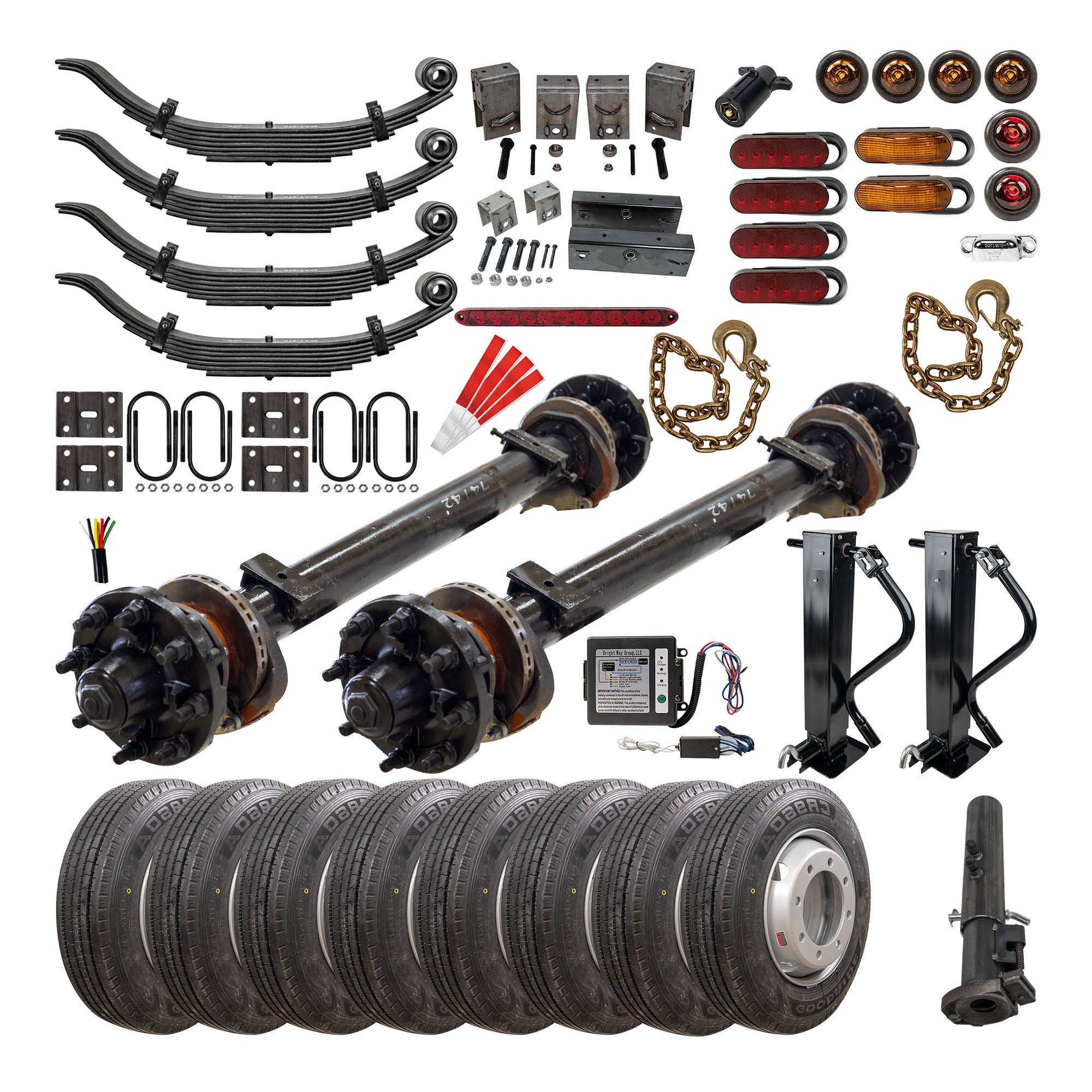 15,000 lb TK Tandem Axle Gooseneck Trailer Kit - Hydraulic Brake - 30K ...