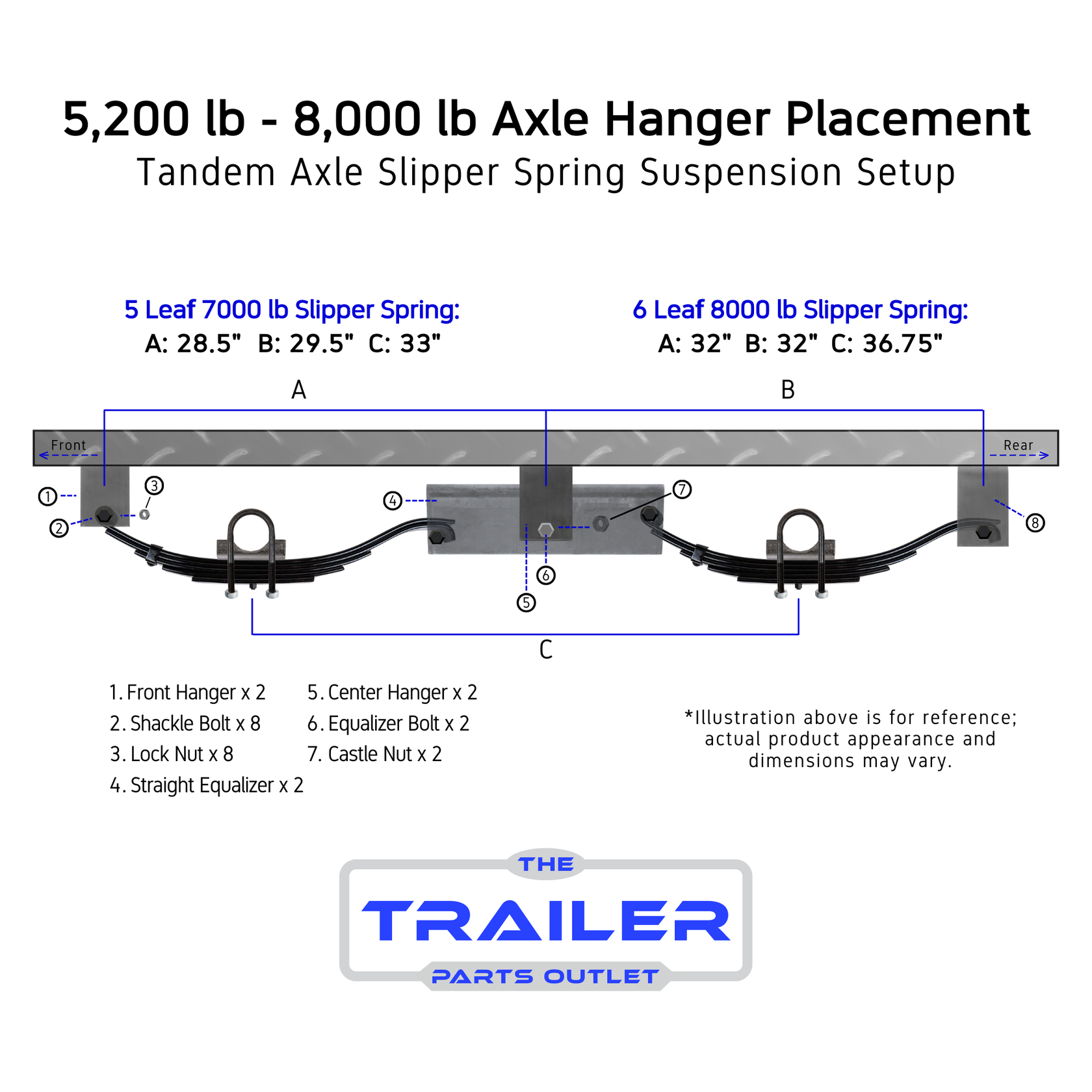 7K TK Tandem Axle Bumper Kit | Trailer Parts Outlet